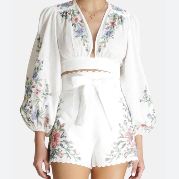 Zimmermann | Tops | Zimmermann White Set With Elegant Embroidered ...